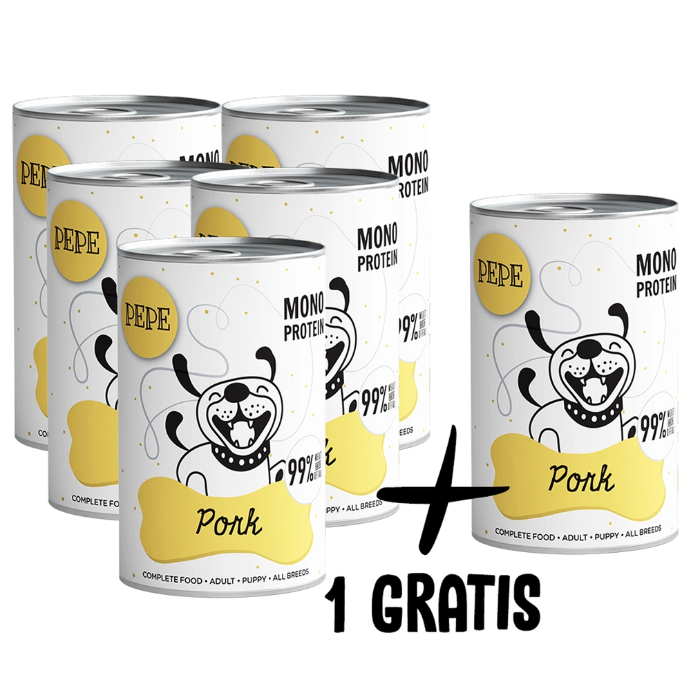 PEPE MONO PROTEIN Pork (Schweinefleisch) 5x400g+1 GRATIS !!! - ZooLand ...