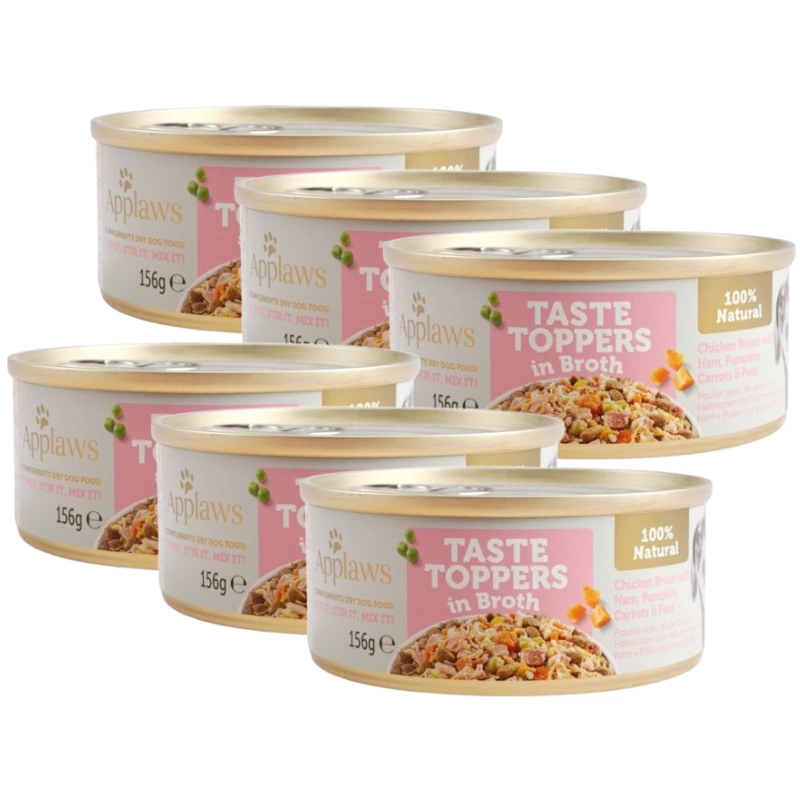 Applaws Taste Toppers Natural Wet Dog Food mit Huhn, Schinken und ...