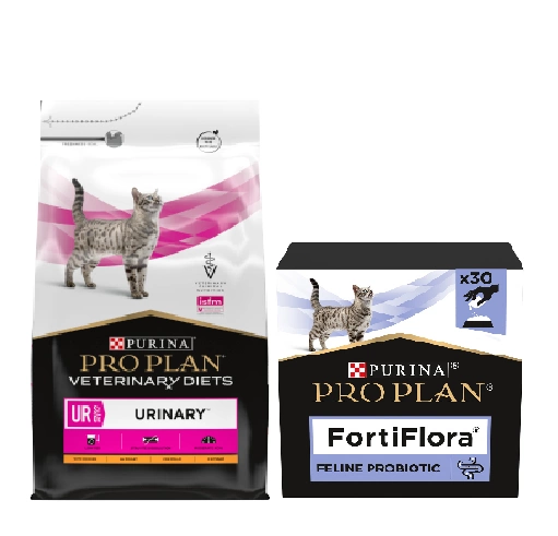 PURINA Veterinary PVD UR Urinary Cat 5kg + PURINA PVD FortiFlora 30 ...
