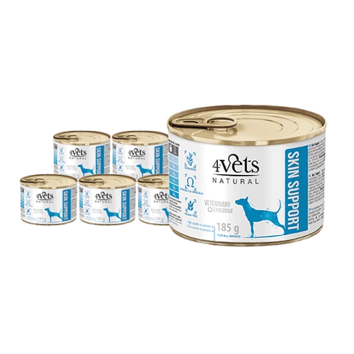 4 Vets Dog Skin Support 6x185g - ZooLand.com.de | Online-Zoohandlung
